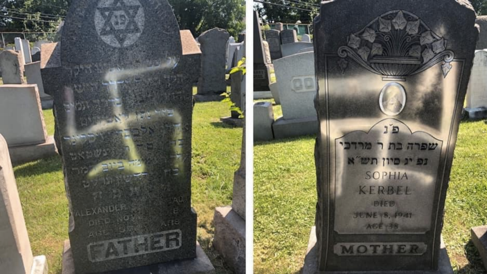 Jewish gravestones desecrated with swastika graffiti in Baltimore ...