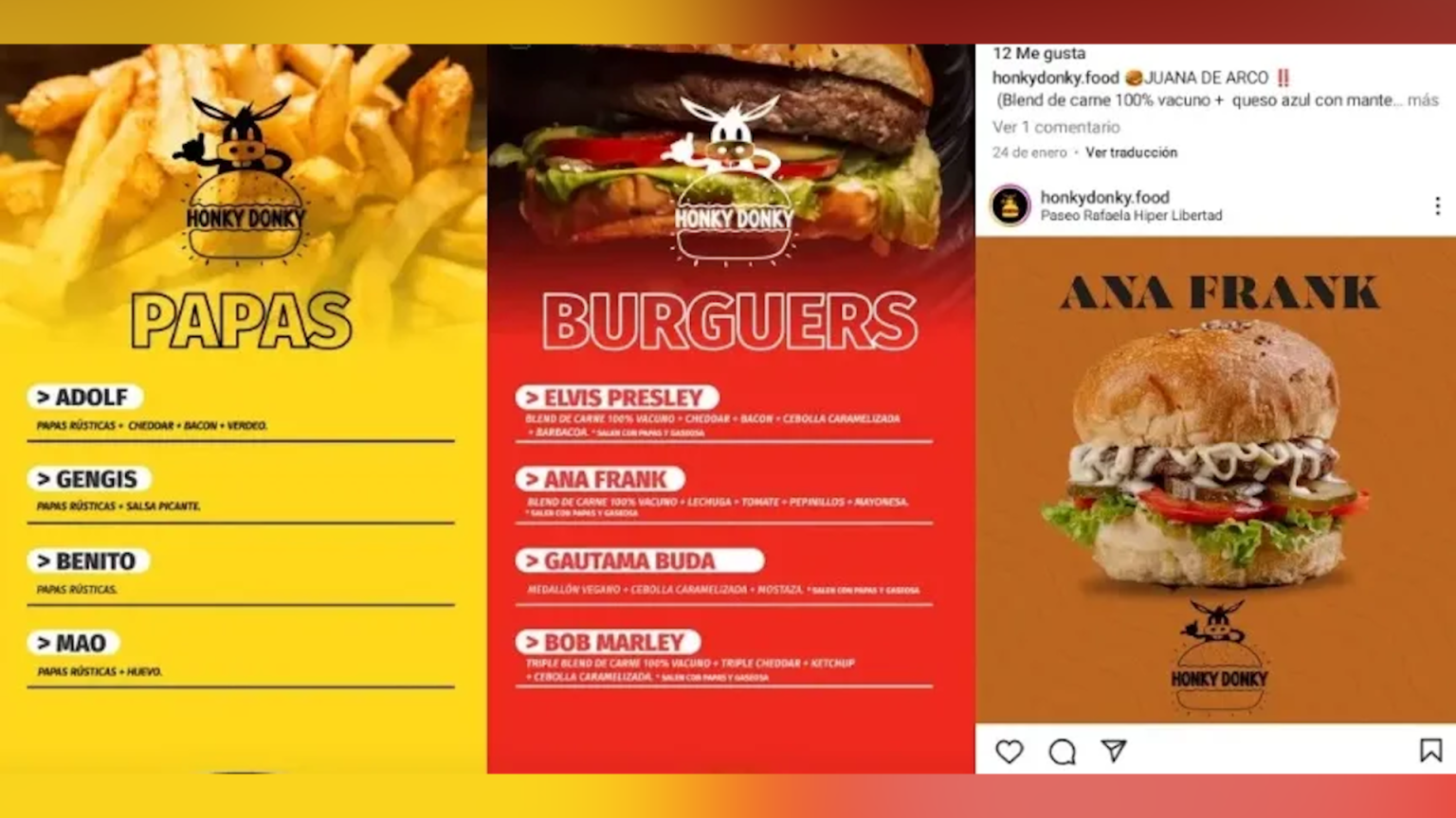 Argentine restaurant removes “Anne Frank” burger and “Adolf” fries from ...