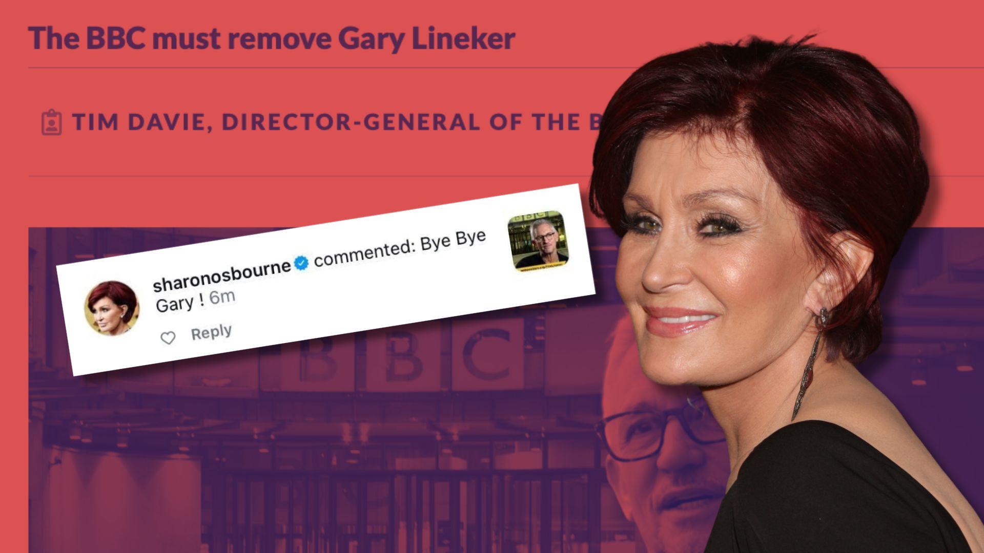 “Bye bye, Gary!”: Sharon Osbourne gives Gary Lineker the red card ...